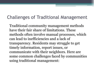 Ohhpro Junction vs Traditional Community Management | PPTX