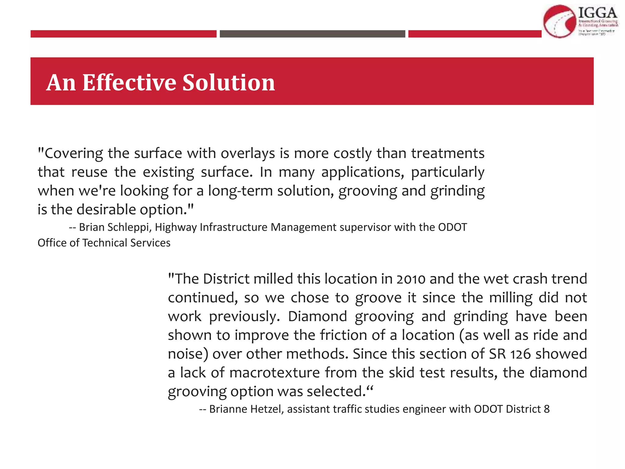 Ohio DOT Grooves Asphalt for Safety | PPTX