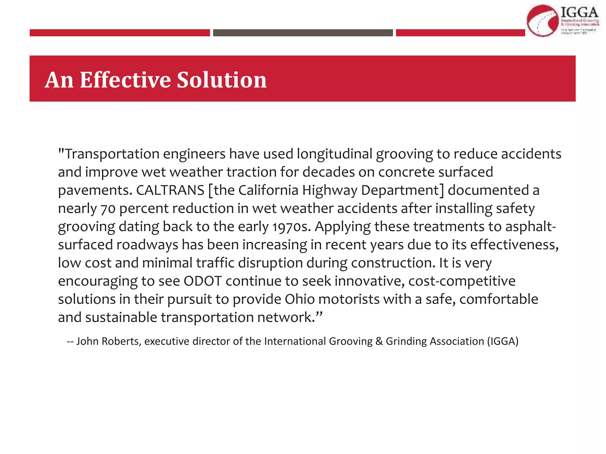 Ohio DOT Grooves Asphalt for Safety | PPTX