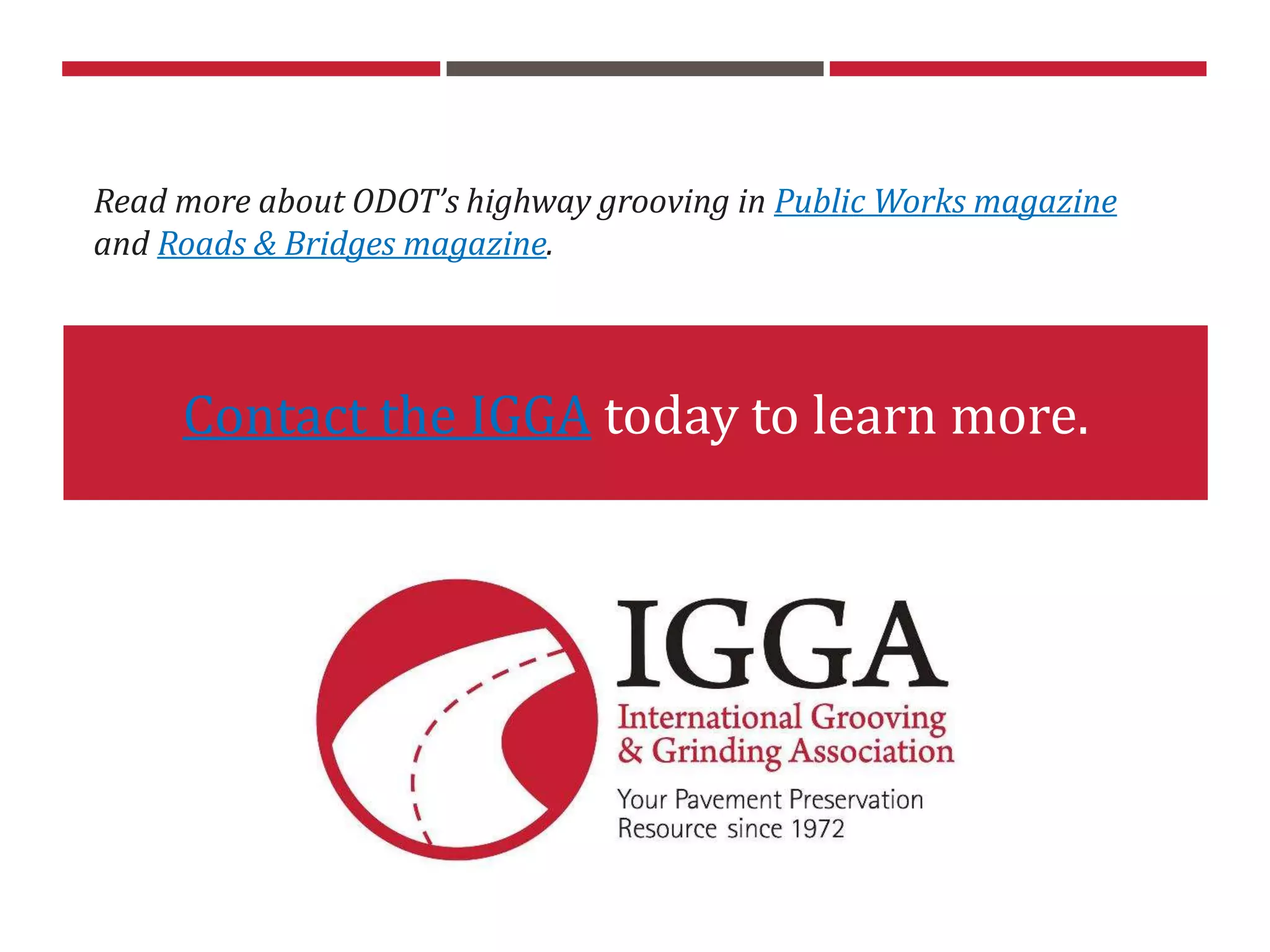 Ohio DOT Grooves Asphalt for Safety | PPTX
