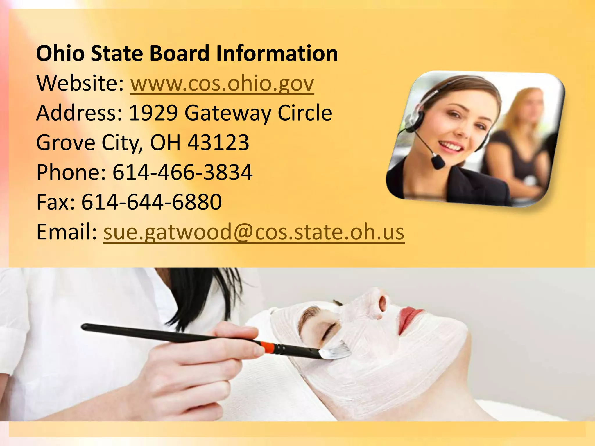Ohio esthetician license information | PPTX