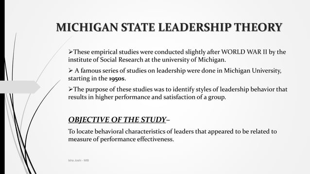 Ohio & Michigan state theories of leadership | PPTX | Business ...