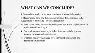 Ohio & Michigan state theories of leadership | PPTX
