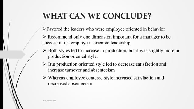 Ohio & Michigan state theories of leadership | PPTX | Business ...