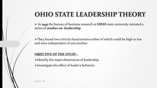 Ohio & Michigan state theories of leadership | PPTX