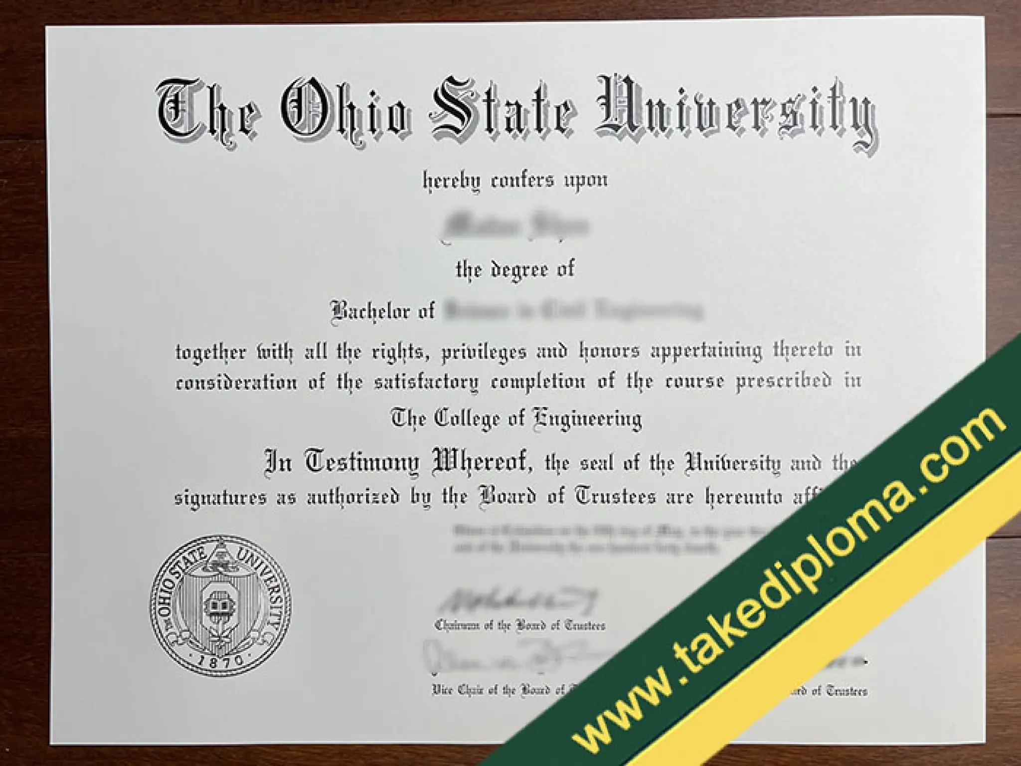 Ohio State University fake diploma sample.pdf