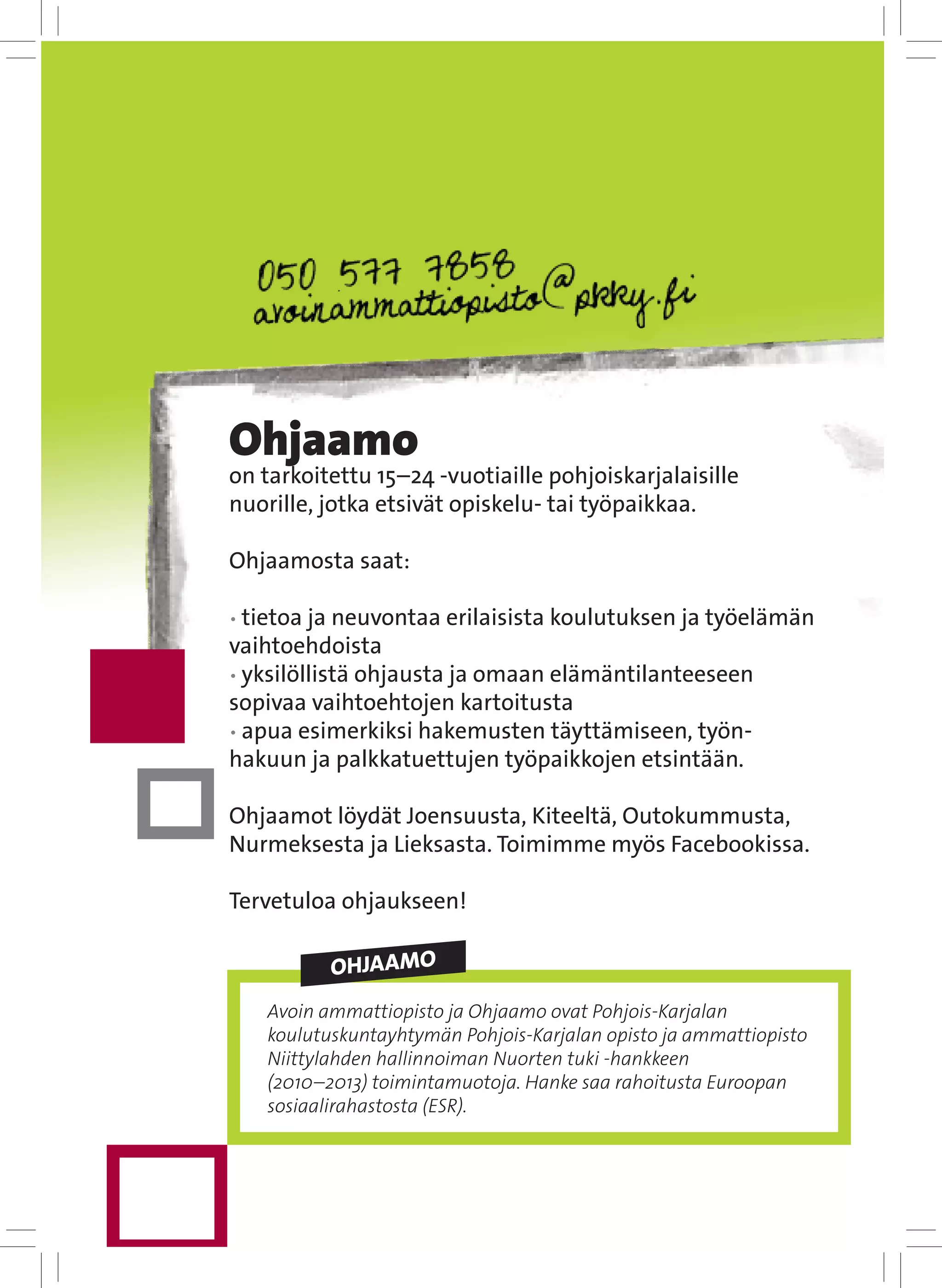Ohjaamo esite kopijyva04102012 | PDF