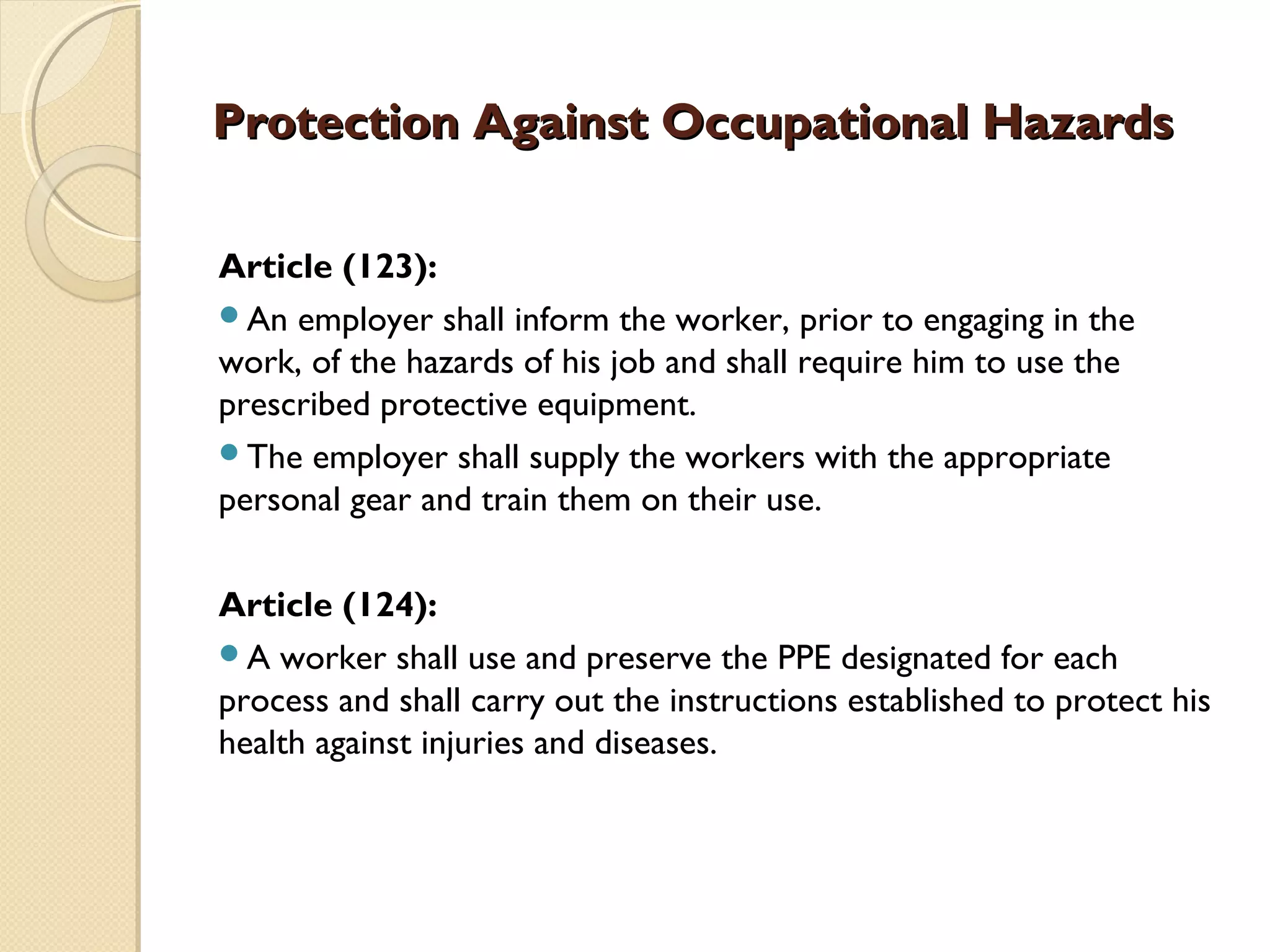 Occupational Health Legislation | PPT