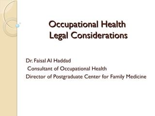 Occupational Health Legislation | PPT