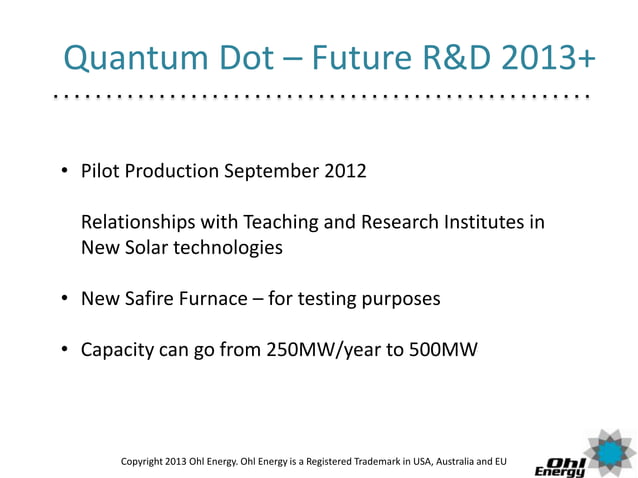 Ohl Energy - Technical advances in solar cell and solar panel ...