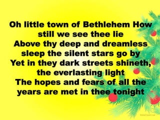 Oh Little Town Of Bethlehem | PPTX