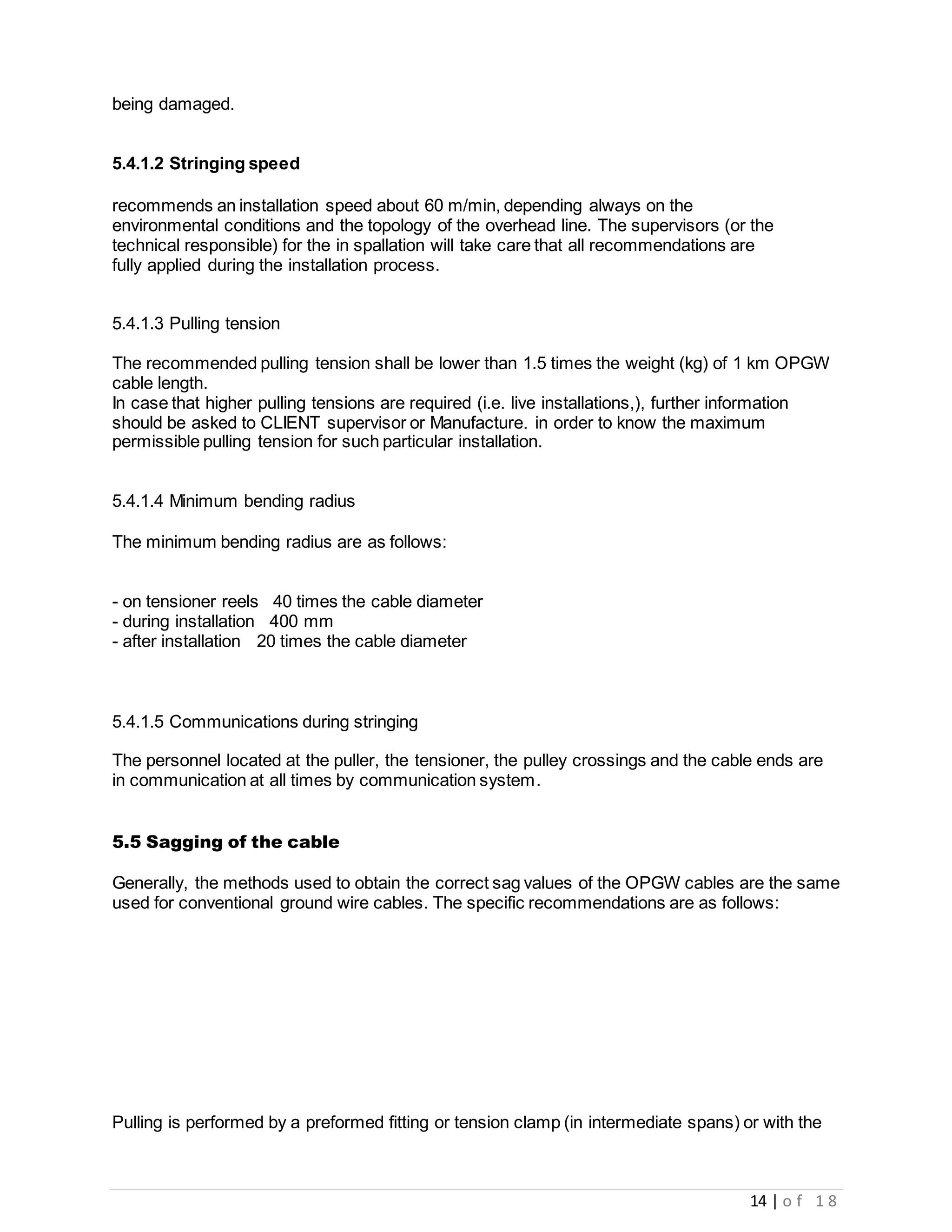 Ohl transmission lines opgw instalation procedure for fiber optic ...