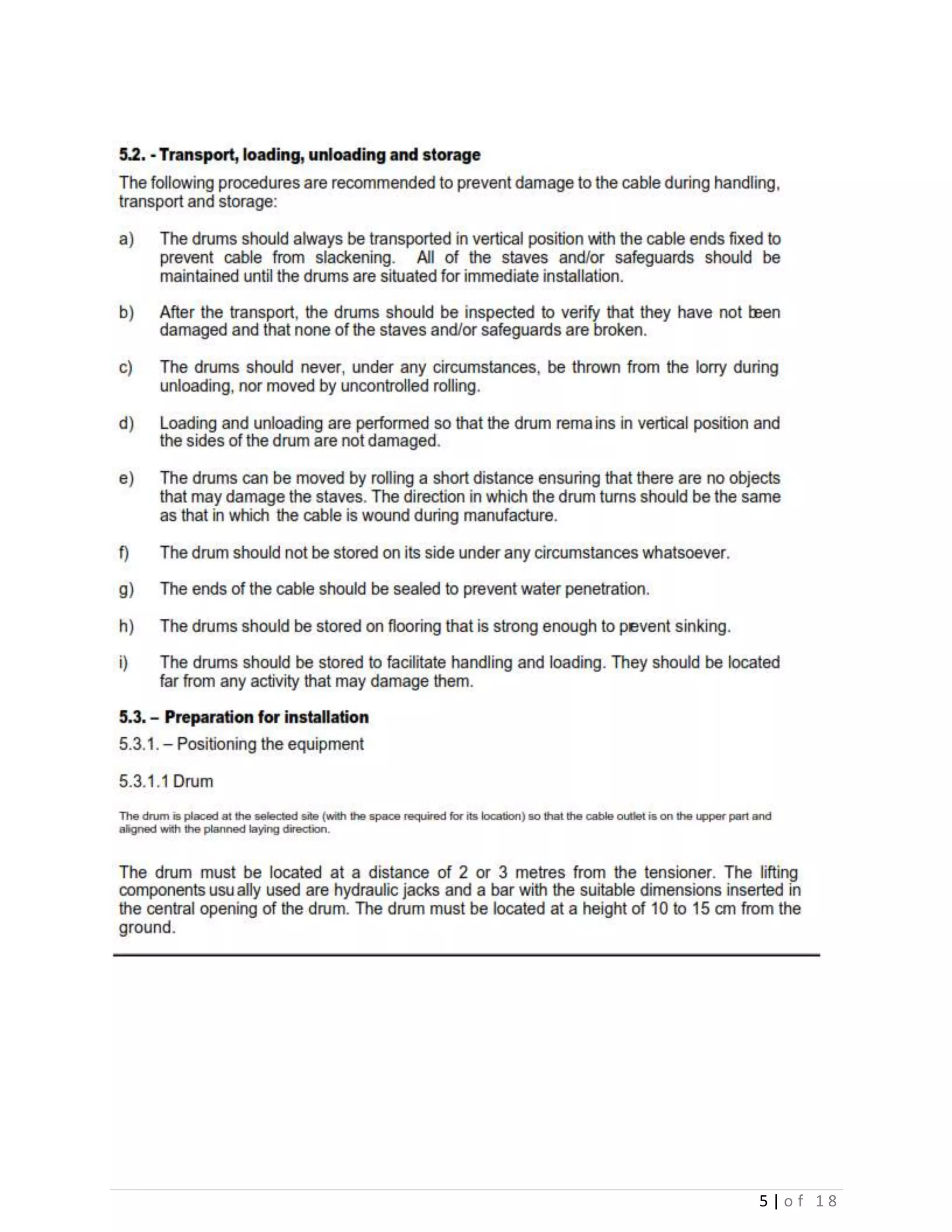 Ohl transmission lines opgw instalation procedure for fiber optic cables rev.00