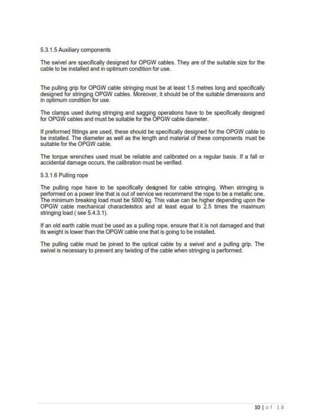 Ohl transmission lines opgw instalation procedure for fiber optic ...