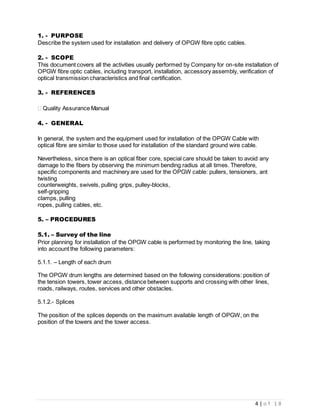 Ohl transmission lines opgw instalation procedure for fiber optic ...