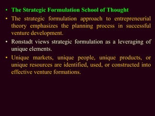 THE SCHOOLS OF ENTREPRENEURIAL THOUGHT-Veterinary. Extension | PPT