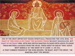 O! Mary Don't You Weep (nx power lite) | PPT