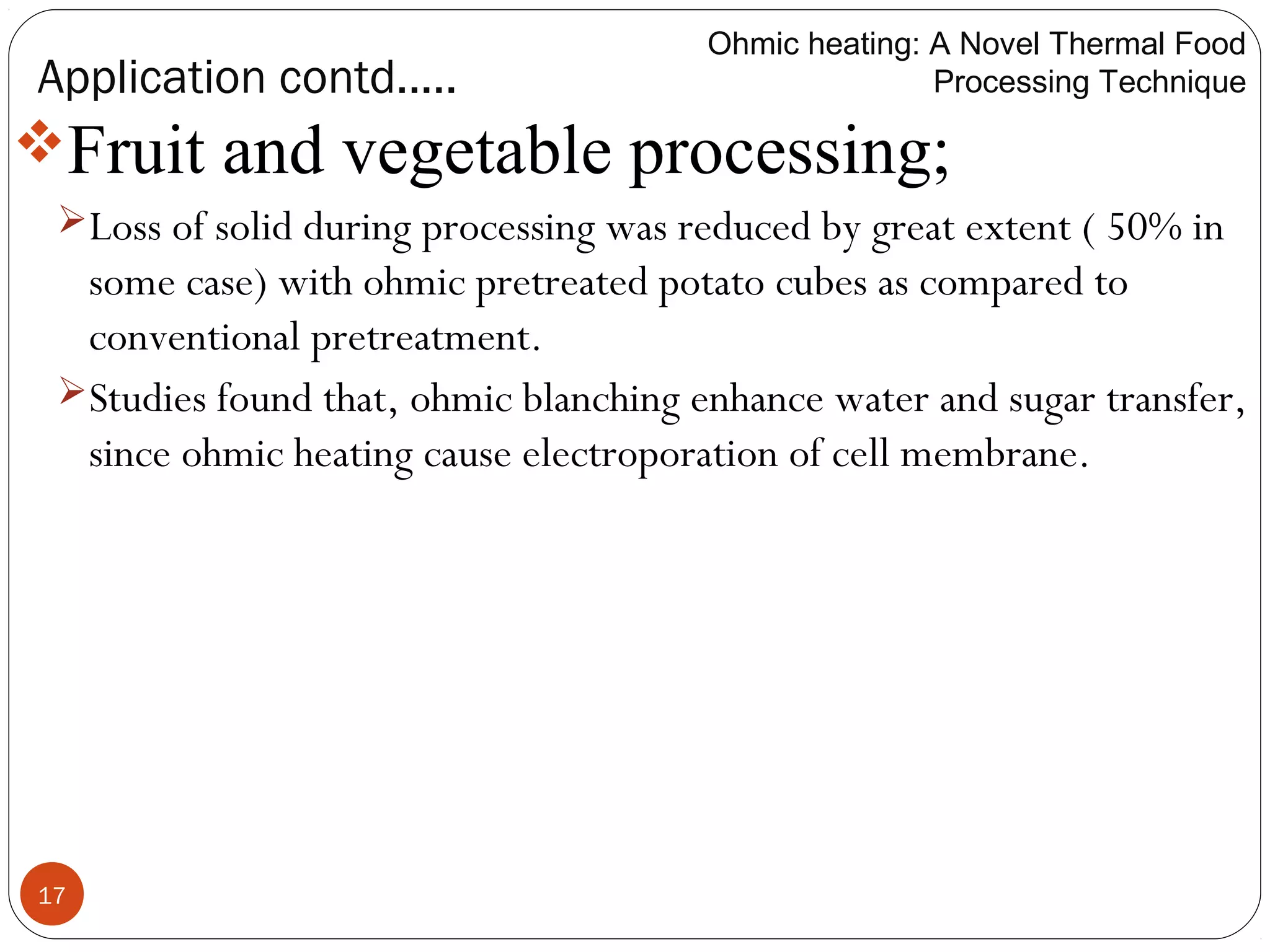 Ohmic heating | PPT