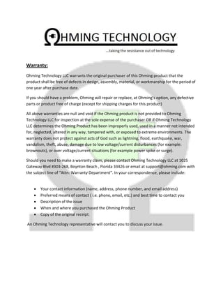 Ohming instructions print | PDF