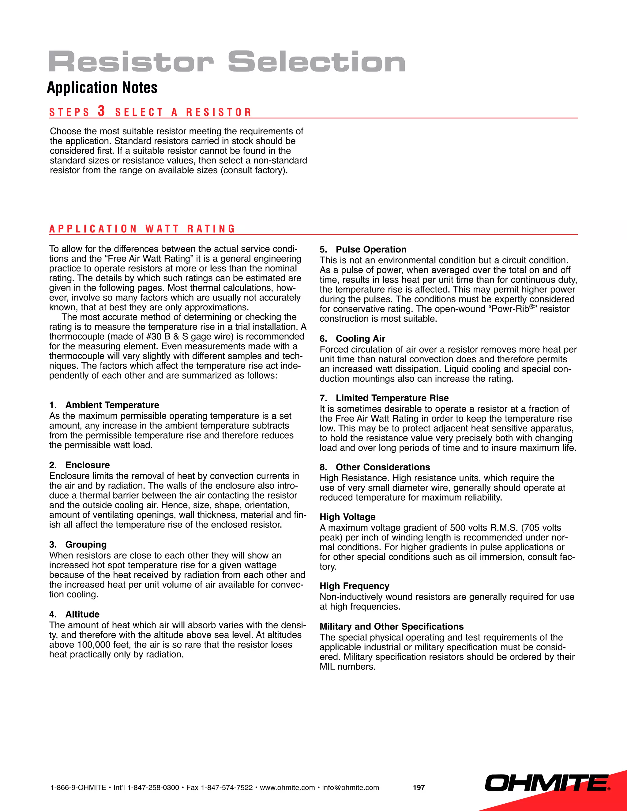 Ohmite resistor-selection-guide | PDF