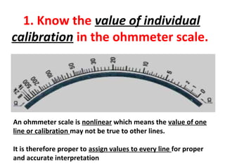 Procedure On How To Interpret Resistance Reading In An Ohmmeter | PPT