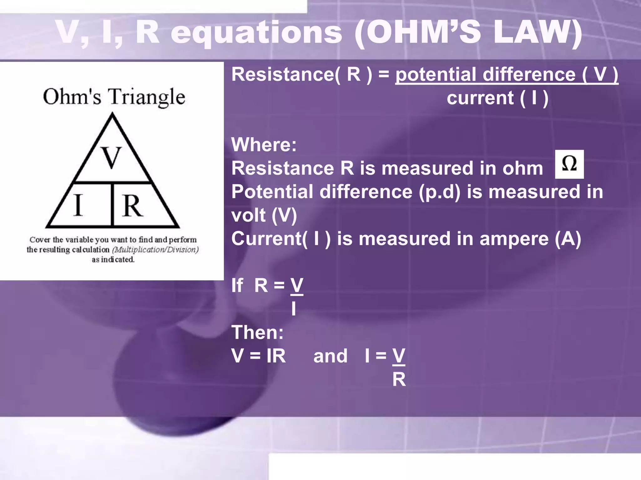 resistance [Ohm's law] | PPTX