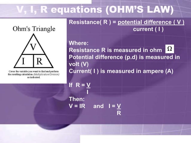 resistance [Ohm's law] | PPTX | Computer Networking | Computing