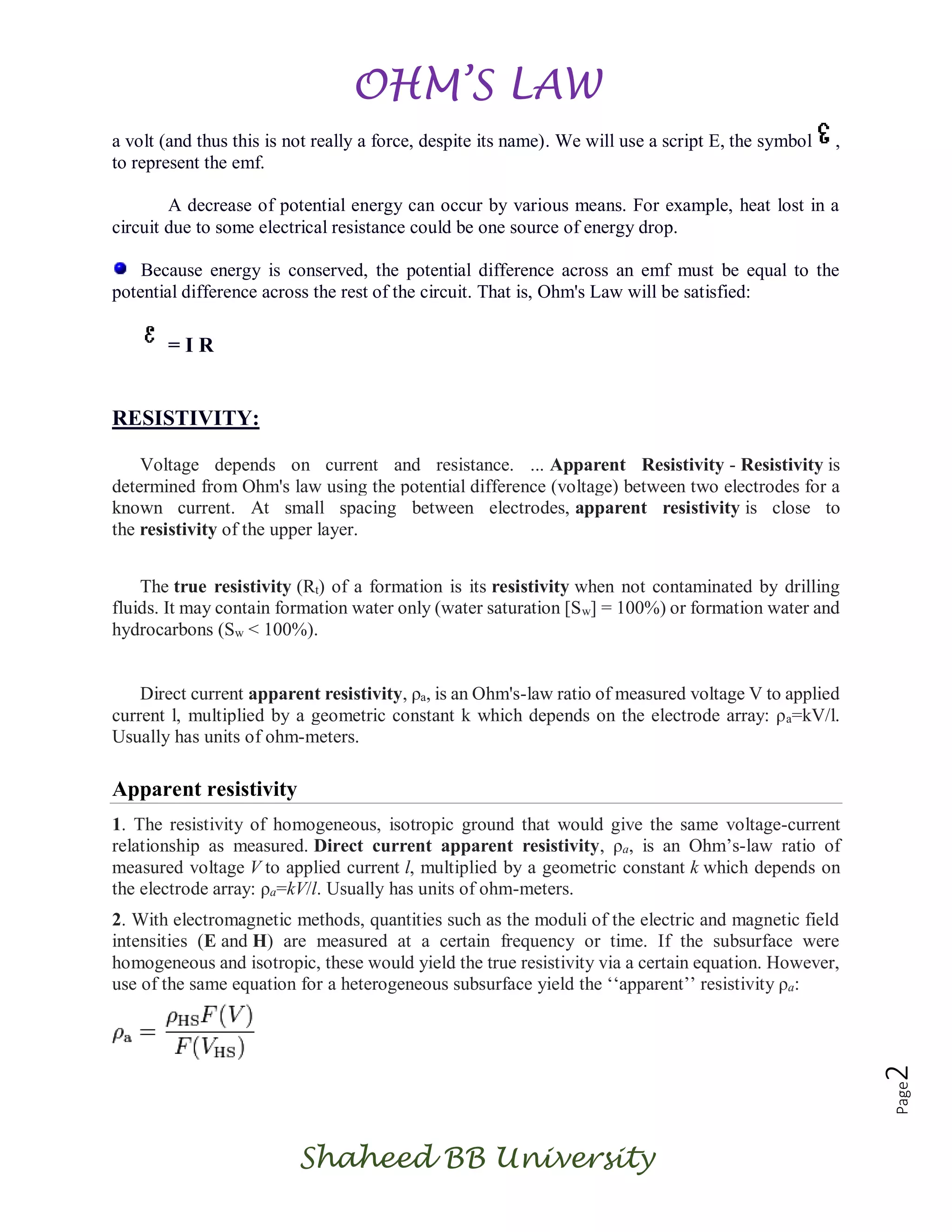 Ohm's law | PDF