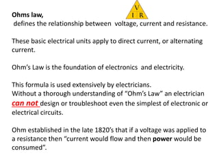 Basic Information of Ohm's law | PPTX