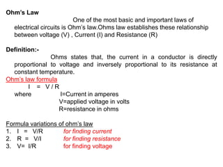 Ohms Law Definition