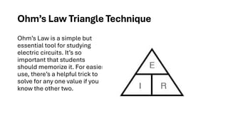OHM’S LAW. Basics to Electronics & Robotics Education | PDF