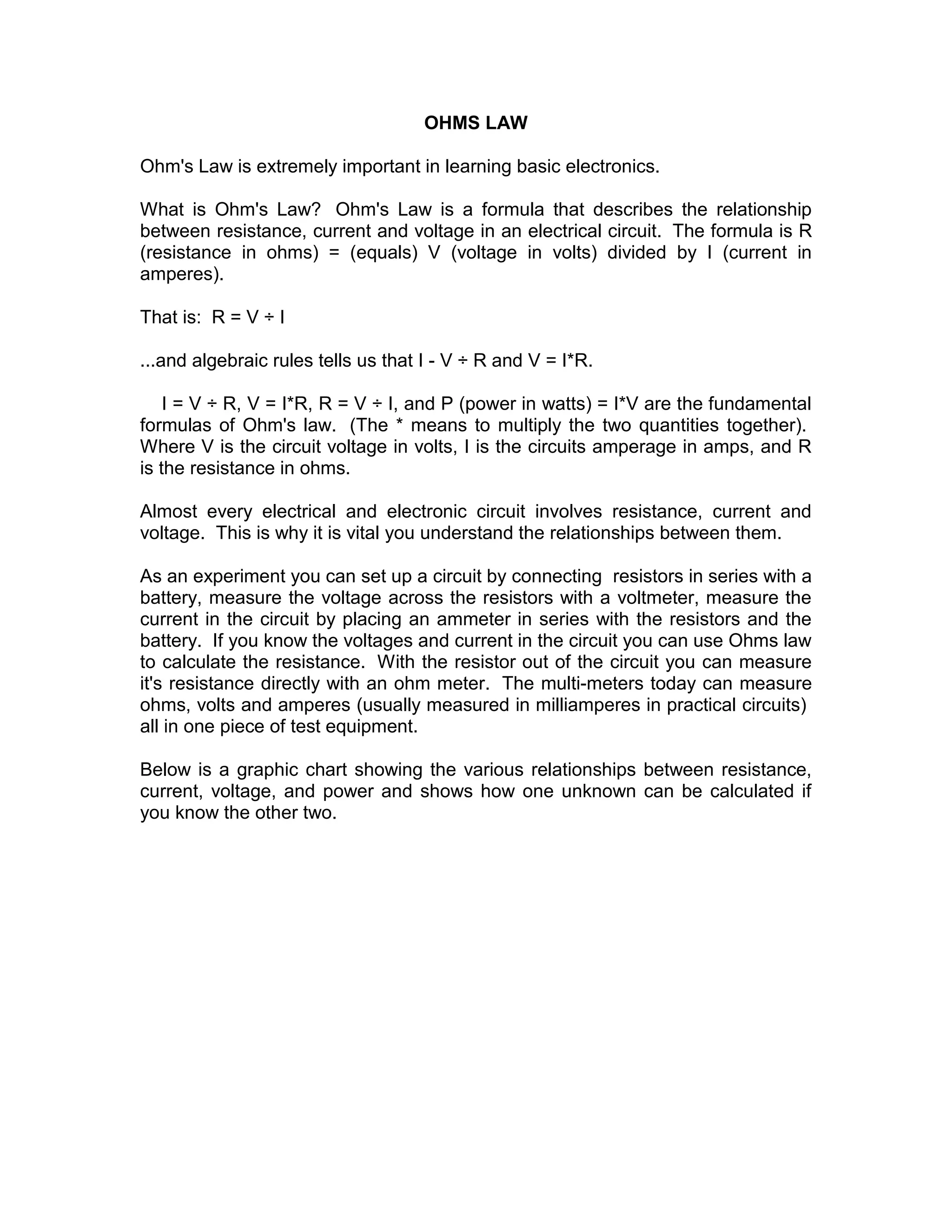 Ohms law lesson 3 | DOC