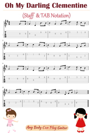 Oh My Darling Clementine Guitar Chords