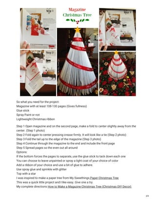 Use Old Magazines to Make a Paper Christmas Trees | PDF