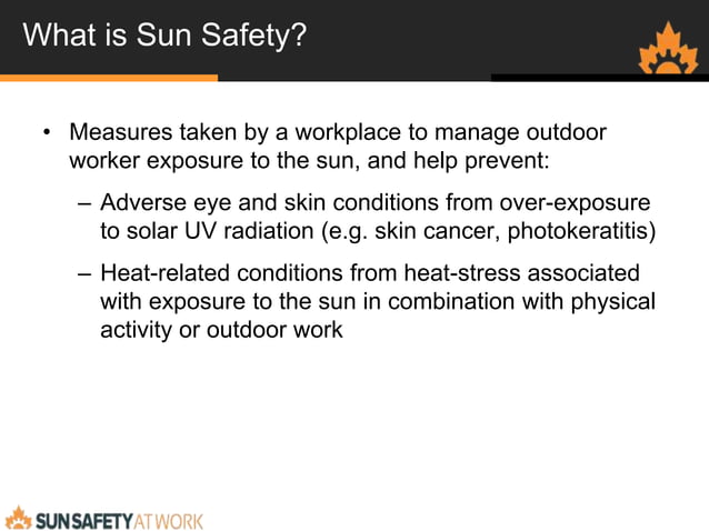 Sun Safety at Work Canada | PPTX