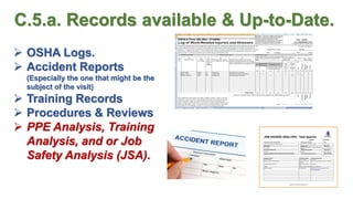 Good morning, there is a person here that says they are an OSHA ...