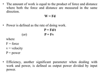 Energy and power in hydraulic system | PPTX