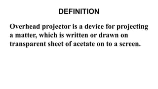 overhead projector and it's advantage jjdbdndnnd | PPTX