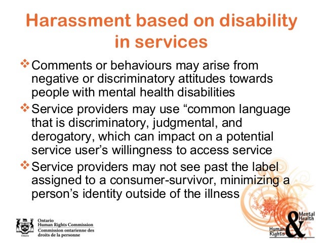 Ohrc cmha opening doors training harassment poisoned work environm…