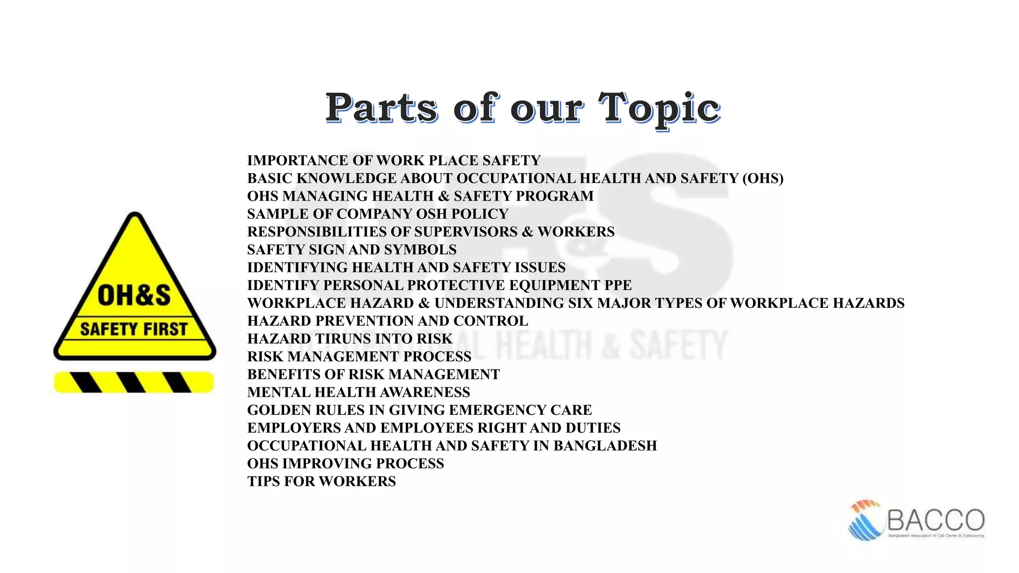 Occupational Health & Safety (OHS ) | PPTX