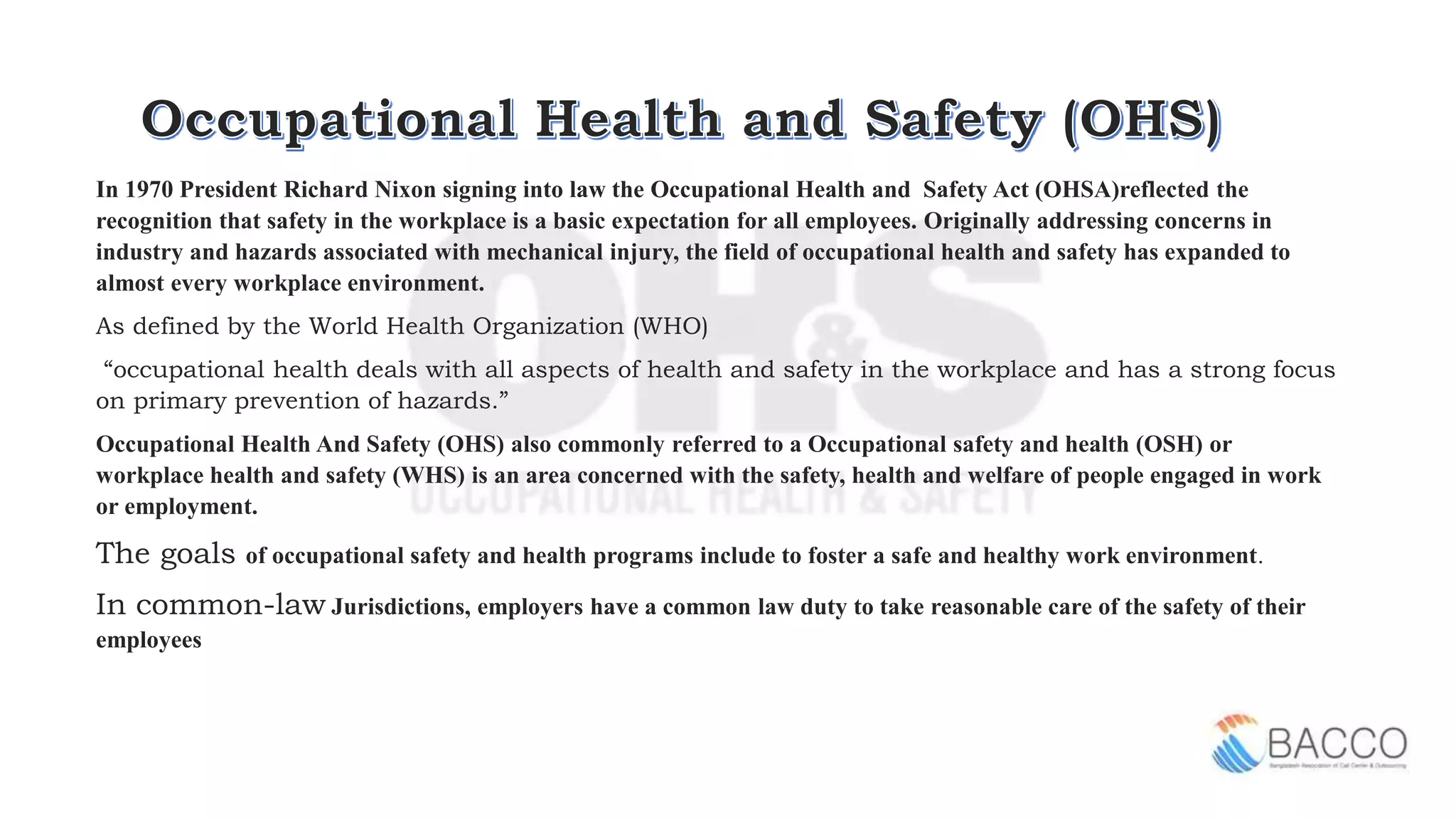 Occupational Health & Safety (OHS ) | PPTX