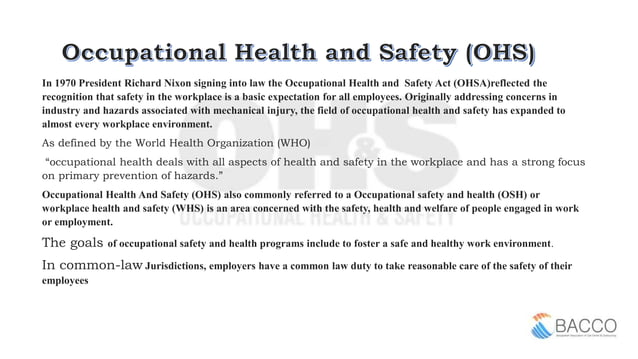 Occupational Health & Safety (OHS ) | PPTX | Human Resources | Business