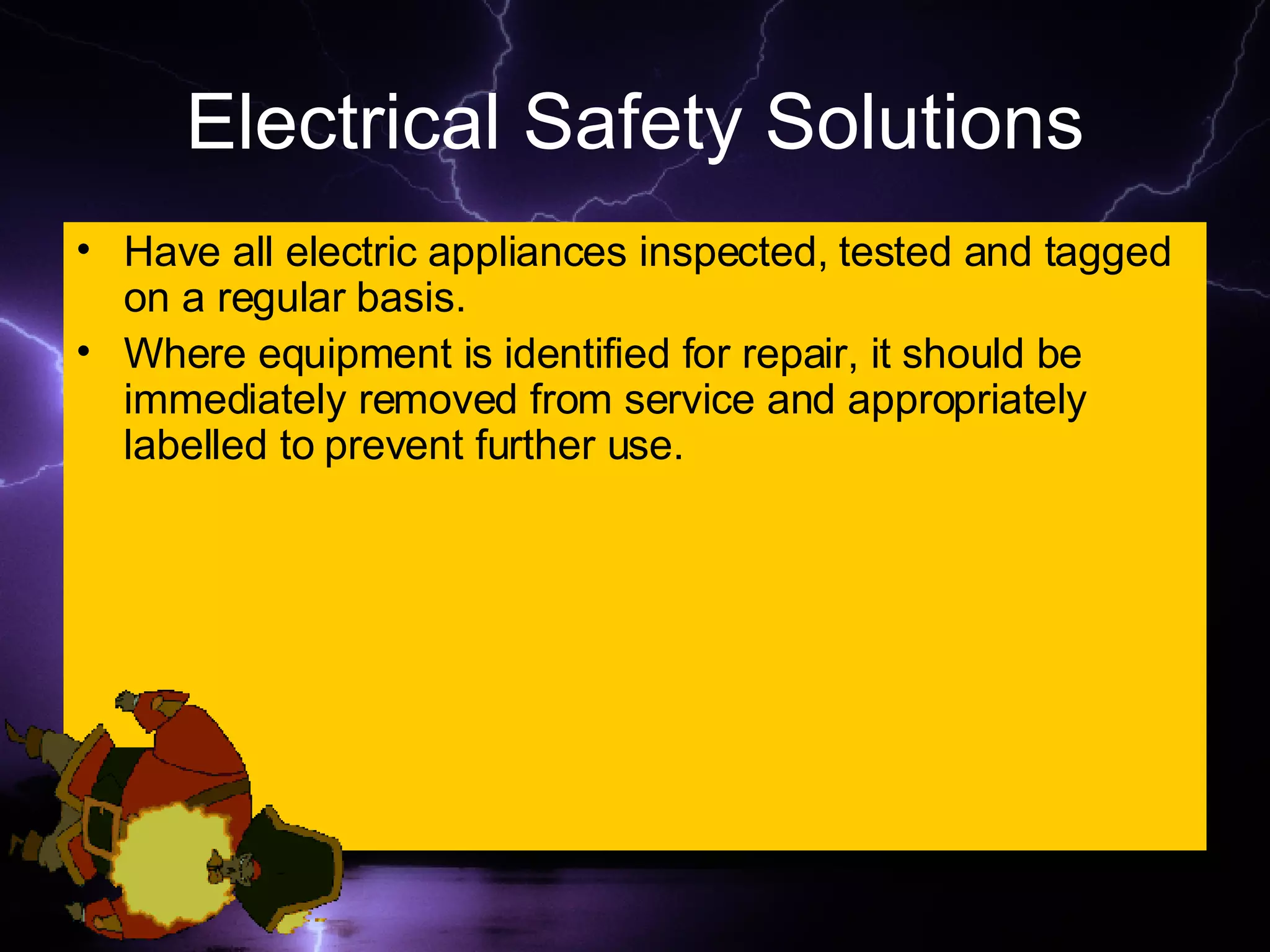 Occupational Health And Safety - Electrical Equipment In The Workplace | PPT