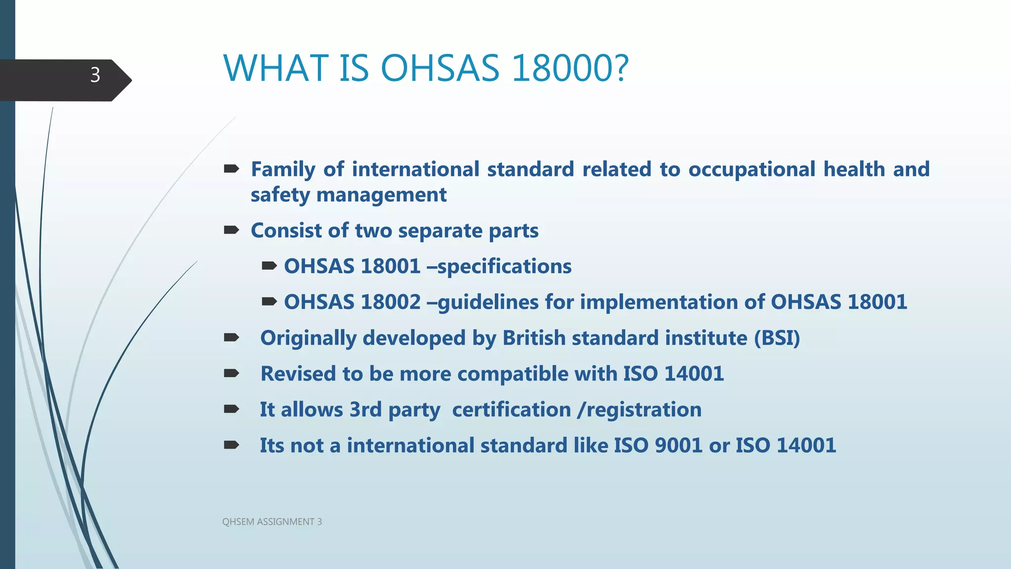 Ohsas 18000 and construction | PPTX