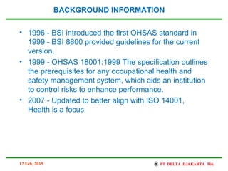 Ohsas 18001 | PPT | Business | Business and Finance