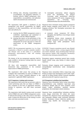 Ohsas 18001 2007 dual language | PDF