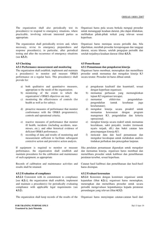 Ohsas 18001 2007 dual language | PDF