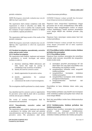 Ohsas 18001 2007 dual language | PDF