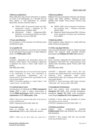Ohsas 18001 2007 dual language | PDF