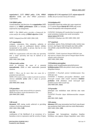 Ohsas 18001 2007 dual language | PDF